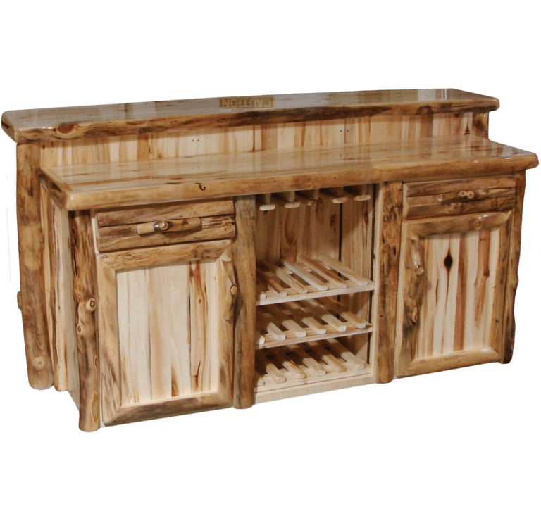 Aspen Log Deluxe Staggered Bar - Rustic Log Furniture of Utah