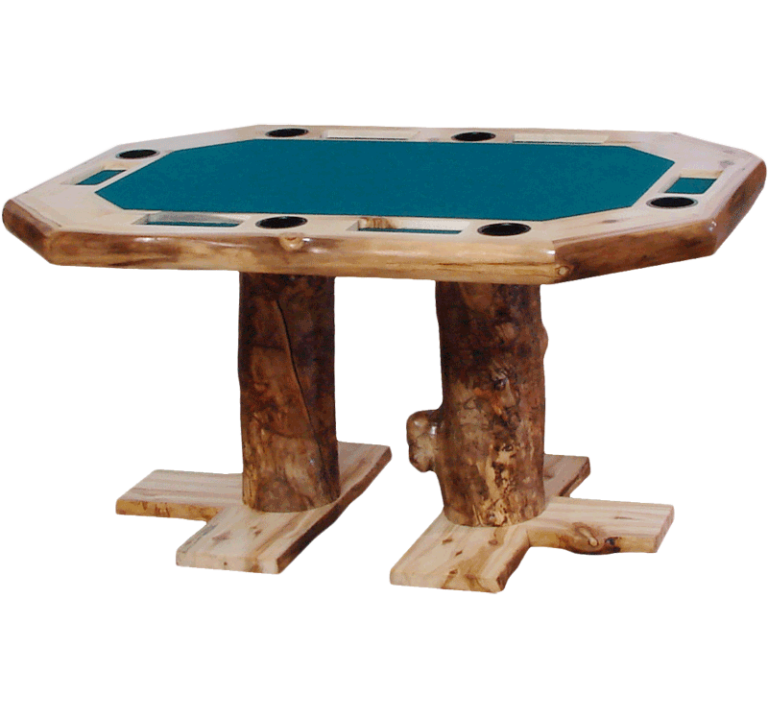 Aspen Log Rectangular Poker Table - Rustic Log Furniture of Utah