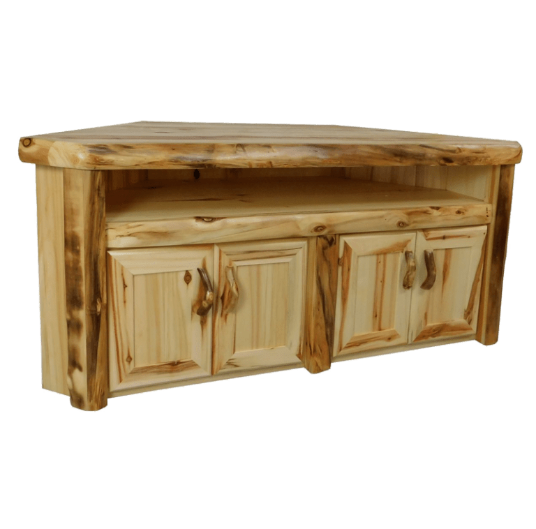 Aspen Log Corner TV Stand - Rustic Log Furniture of Utah