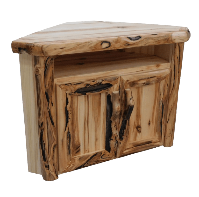Aspen Log Corner TV Stand - Rustic Log Furniture of Utah