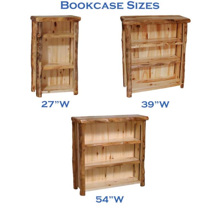 Aspen Log 45 Inch Tall Bookcase - Rustic Log Furniture of Utah