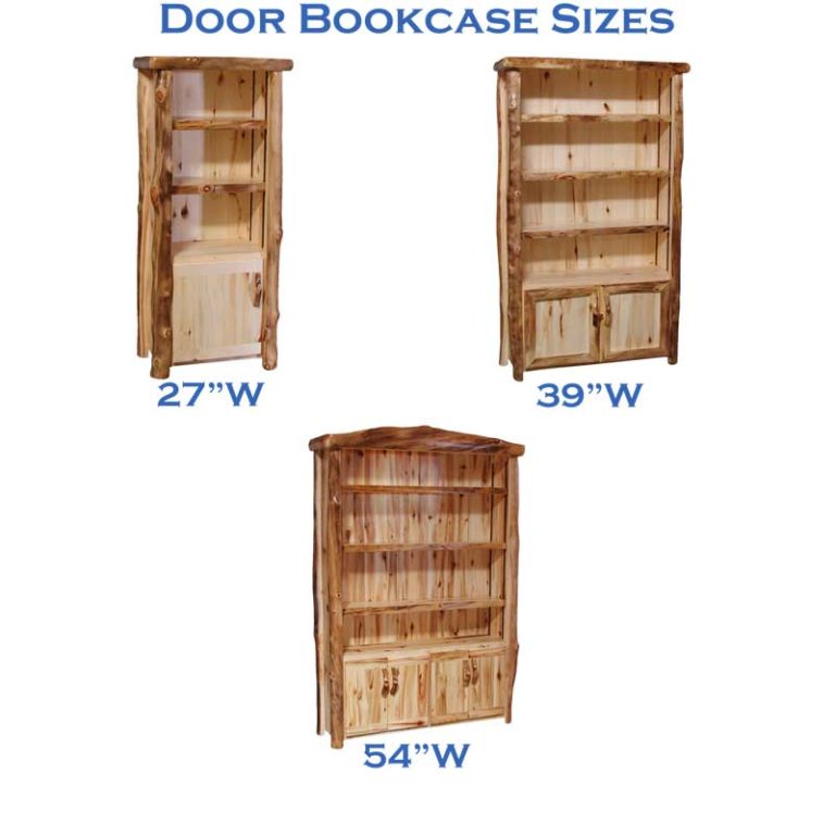 Aspen Log 45 Inch Tall Drawer Bookcase - Rustic Log Furniture of Utah