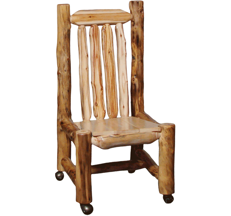 Aspen Log Office Desk Chair | Rustic Log Furniture of Utah