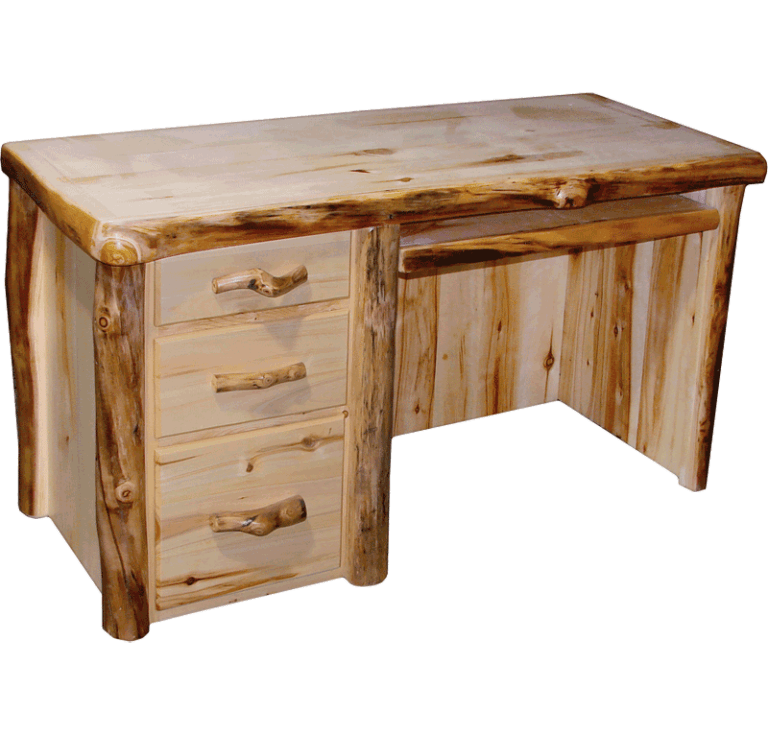 Aspen Log Desk - Rustic Log Furniture of Utah