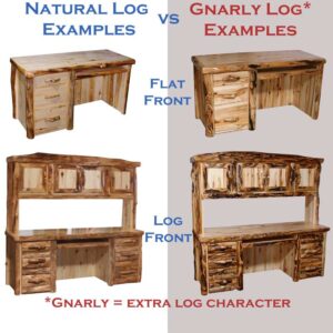 Aspen Log L-Desk - Rustic Log Furniture of Utah