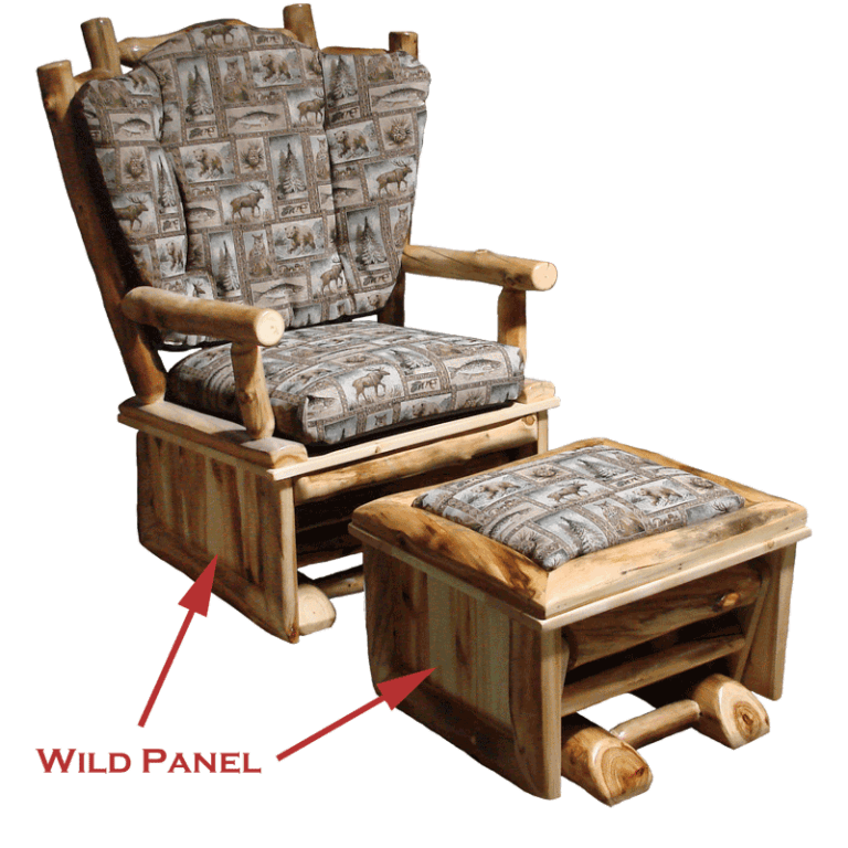 Aspen Log Gliding Ottoman - Rustic Log Furniture of Utah
