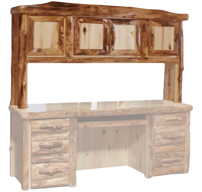Aspen Log Desk Hutch - Rustic Log Furniture of Utah