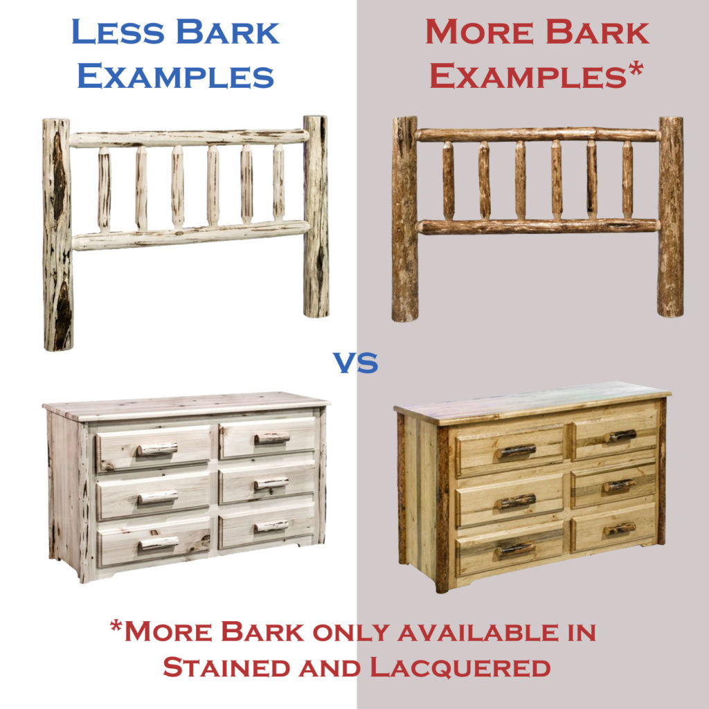 Skip-Peeled Pine Log Platform Bed - Rustic Log Furniture of Utah