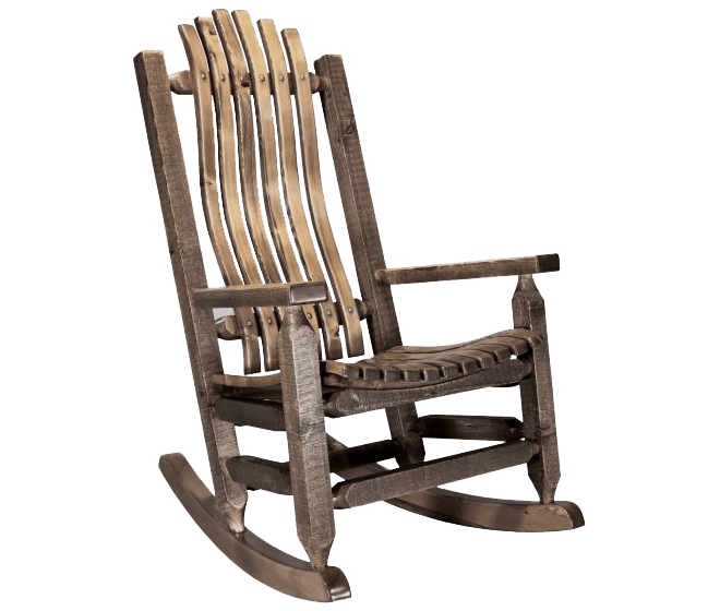 Rough Sawn Pine Rocking Chair | Rustic Log Furniture of Utah