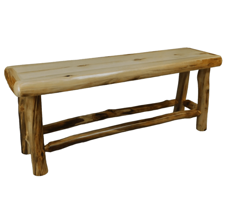 Aspen Log Counter Bench - Rustic Log Furniture of Utah